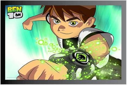 Ben 10 Poster with Frame Gloss Lamination M25 Paper Print - Animation ...