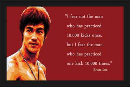 Bruce Lee Motivational Poster with A4 Size Frame F-184 Paper Print ...