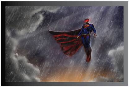 Superman Frame Poster For Room Synthetic Wood Gloss Lamination F6 Paper ...