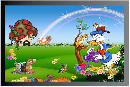 Cartoon Poster with Frame Gloss Lamination M35 Paper Print - Animation ...