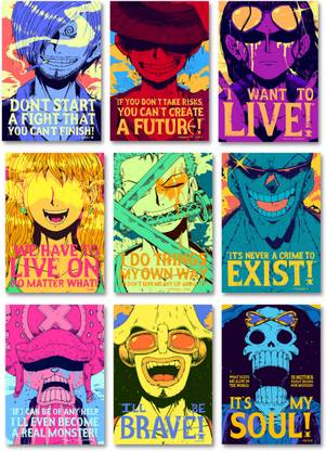 ONE PIECE PACK OF 10 (300 GSM) | ONE PIECE WALL DECOR | Anime Wall ...