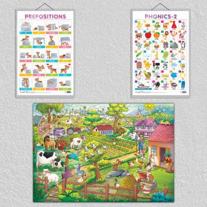 GIANT AT THE FARM COLOURING POSTER, PREPOSITIONS and PHONICS - 2| set ...
