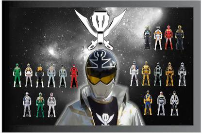 Power Rangers Frame Poster For Room Synthetic Wood Gloss Lamination F29 ...