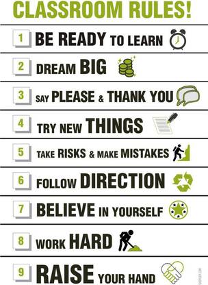 Poster Classroom Rules (Large Print, 36x24 Inches, Banner Media ...