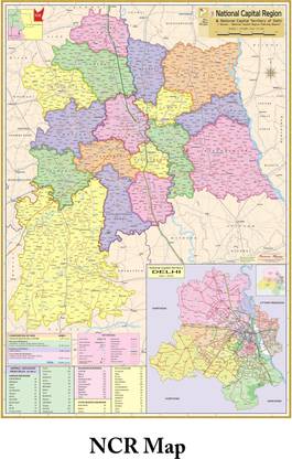 NCR (National Capital Region) 100x70 cm (40"x28" inch), With Fact ...