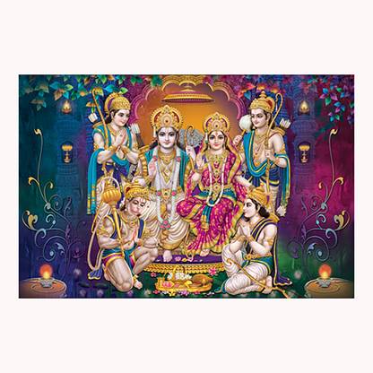 Ayodhya Ram Mandir Poster | Shri Ram Darbar Poster Sparkle Coated Self ...
