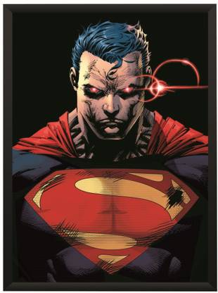 Superman Red Laser Eye Comic Wall Poster With Frame A4 Size ...