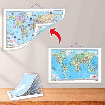 SMALL - 100 AUSTRALIA PHYSICAL OUTLINE MAP FOR SCHOOL and 2 IN 1 WORLD ...