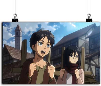 Eren Mikasa Child Poster | Attack On Titan Eren Yeager And Mikasa ...