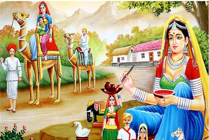 Rajasthani Photo Frame | Rajasthani Painting Fine Art Print - Abstract ...