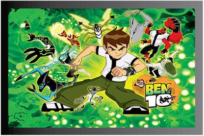 Ben 10 Poster with Frame Gloss Lamination M14 Paper Print - Animation ...