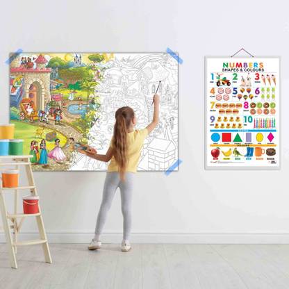 Numbers, Shapes & Colours Chart and GIANT PRINCESS CASTLE COLOURING ...