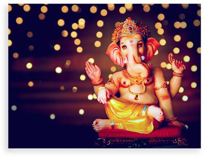 Lord Ganesha Digital Photo Poster With Uv Textured Room Decoration 0159 ...