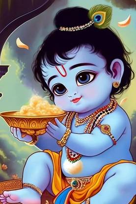 Bal Krishna, Lord Krishna Poster | Radha-Krishna,Laddu Gopal Hindu God ...