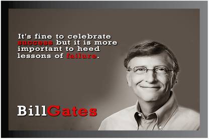 Bill Gates Motivational Poster with Frame Gloss Lamination M17 Paper ...