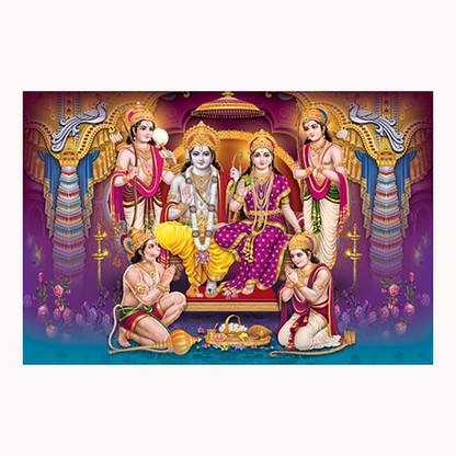 Ayodhya Ram Mandir Poster | Shri Ram Darbar Poster Sparkle Coated Self ...
