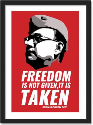 Netaji Subhash Chandra Bose Framed Poster For Room & Office (10 Inch X ...