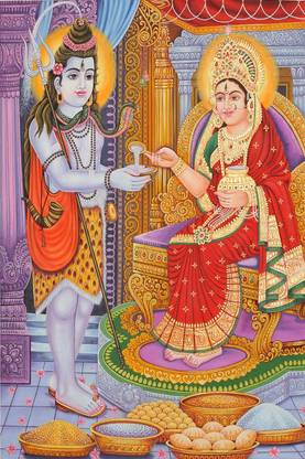 Shivaji photo frame Religious Painting for Wall and Pooja/Hindu Bhagwan ...