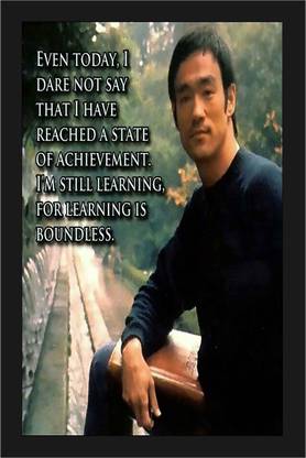 Bruce Lee Motivational Poster with A4 Size Frame F-152 Paper Print ...