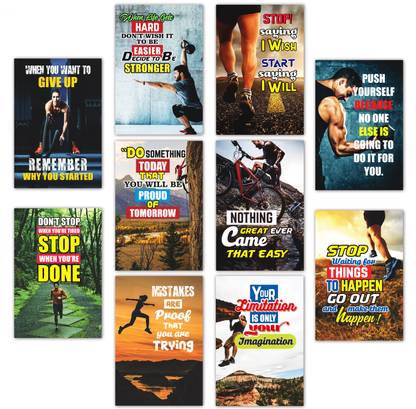 Motivational Posters for Office and Student Room Walls with Adhesive ...