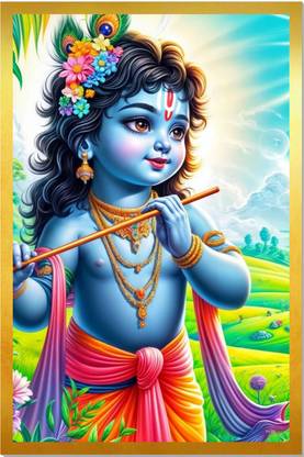 Shree Krishna Wall Posters (12 x 18 inch) - Radha Krishna Wall Decor ...