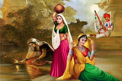 Rajasthani Photo Frame | Rajasthani Painting Fine Art Print - Abstract ...