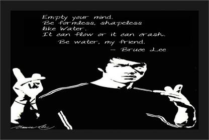 Bruce Lee Motivational Poster with A4 Size Frame F-185 Paper Print ...
