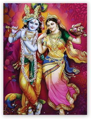 Hindu God Radha Rani And Shri Krishna Photo Poster Size “24 X 18 ...