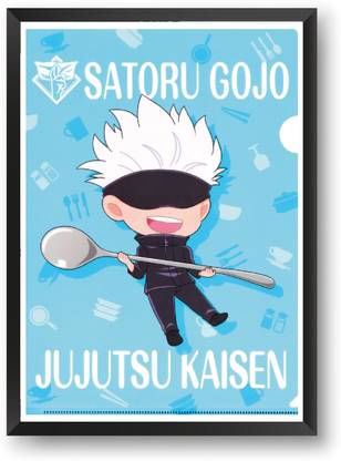 ANIME POSTER FRAME - GOJO SATORU (JUJUTSU KAISEN ) - Black Framed Wall ...