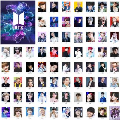 BTS Photocards Signature, (Pack of 72) All 7 Members Photo Cards For ...