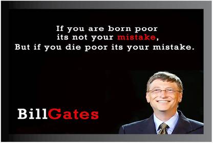 Bill Gates Motivational Poster with Frame Gloss Lamination M18 Paper ...