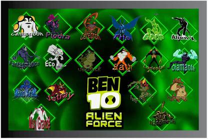 Ben 10 Poster with Frame Gloss Lamination M4 Paper Print - Animation ...