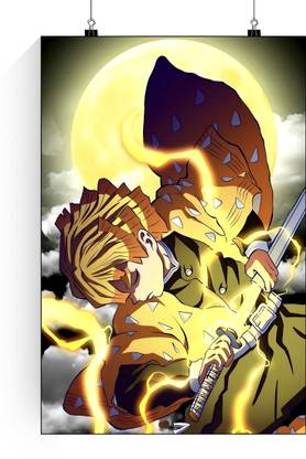 Zenitsu Sleep Poster | Demon Slayer Zenitsu Sleep Katana Poster | Anime ...