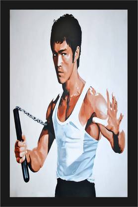 Bruce Lee Motivational Poster with A4 Size Frame F-140 Paper Print ...