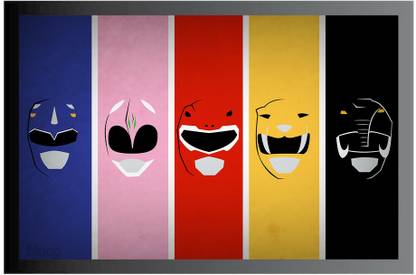 Power Rangers Frame Poster For Room Synthetic Wood Gloss Lamination F24 ...