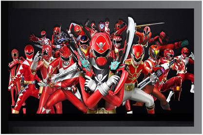 Power Rangers Frame Poster For Room Synthetic Wood Gloss Lamination F12 ...