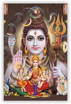 Bhole Nath parivar (Maa Parvati, Ganesh, Kartikey and Shiv Shankar ...
