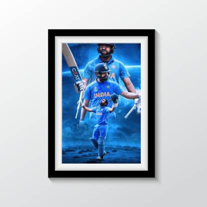 ROHIT SHARMA FRAMED POSTER| A4 SIZE FRAME| ROCKERY FRAMES Paper Print ...