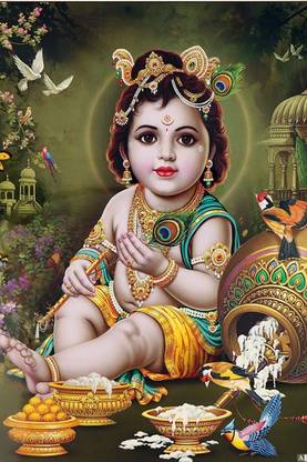 Indian Culture Homes Digital Baby Krishna Wall Poster for Pregnant ...