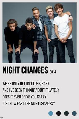 One Direction Night Changes Song Poster 18 x 12 inch 300 GSM Paper ...
