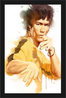 Bruce Lee Motivational Poster with A4 Size Frame F-171 Paper Print ...