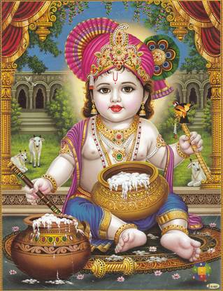 Indian Culture Homes Digital Baby Krishna Wall Poster for Pregnant ...