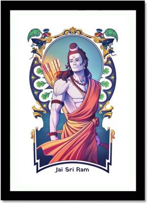 Shri Ram Wall Poster With frame For Home And office Decor,Lord Rama ...