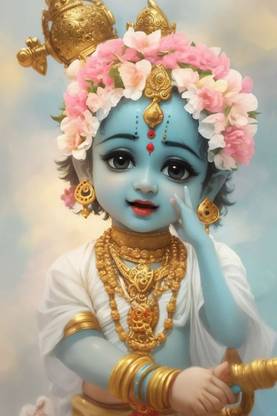 Bal Krishna, Lord Krishna Poster | Radha-Krishna,Laddu Gopal Hindu God ...