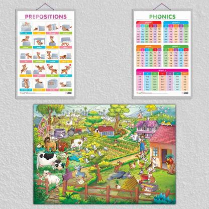GIANT AT THE FARM COLOURING POSTER, PREPOSITIONS and PHONICS - 1| set ...