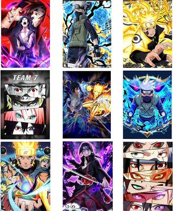 Set of 9 naruto wall poster 300 GSM Thick glossy poster anime poster A4 ...