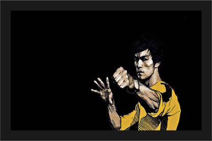 Bruce Lee Motivational Poster with A4 Size Frame F-177 Paper Print ...