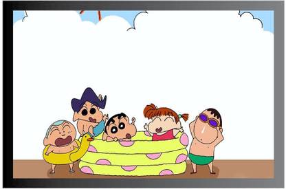 Shin Chan Frame Poster For Room Synthetic Wood Gloss Lamination F4 ...