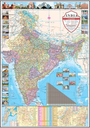 India Political Map Paper Print - United Publication posters - Maps, Educational posters in ...