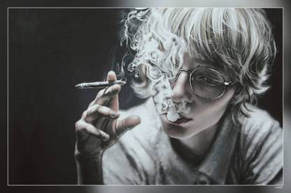 Drawing Illustration Smoke Smoking Matte Finish Poster Paper Print ...